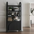 Nathan James Iris 3 Tier Bookshelf, Arched Bookcase Cabinet, Solid Wood ...