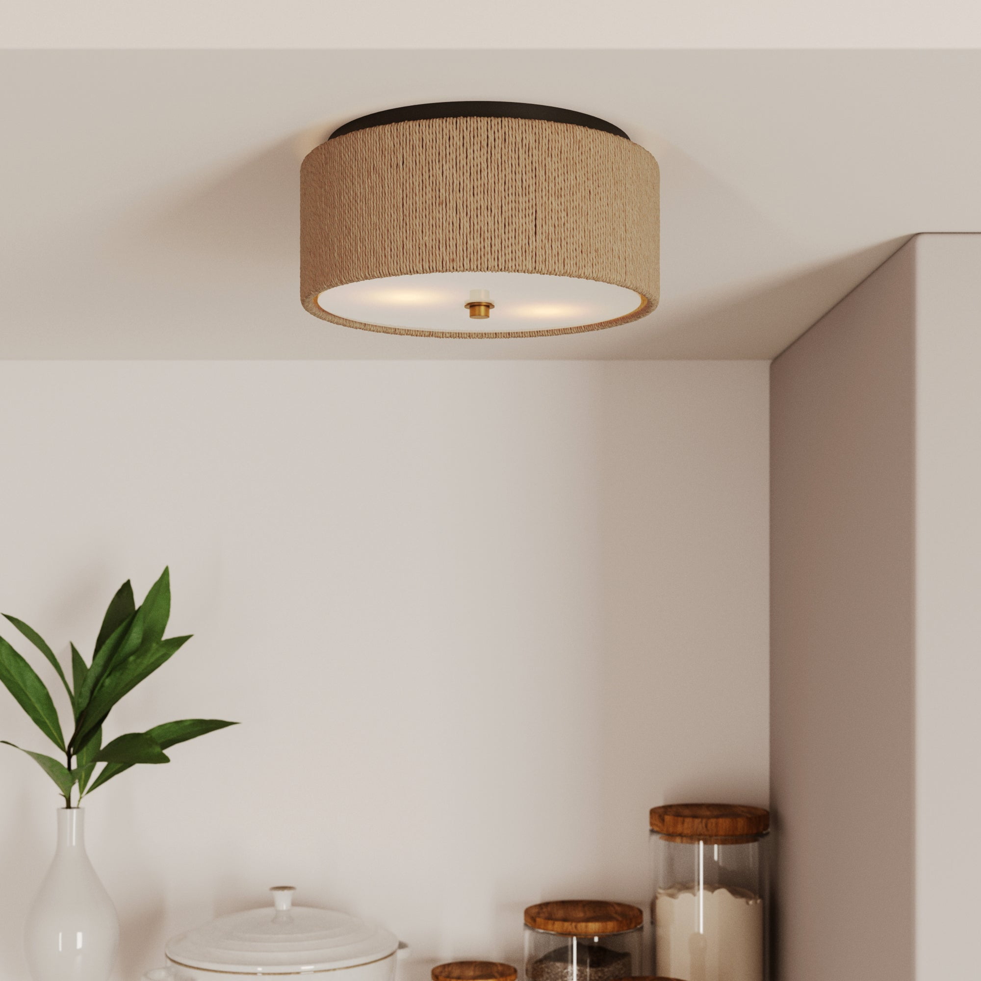 Nathan James Juluca Boho Light Fixture, Flush Mount Ceiling Light with ...