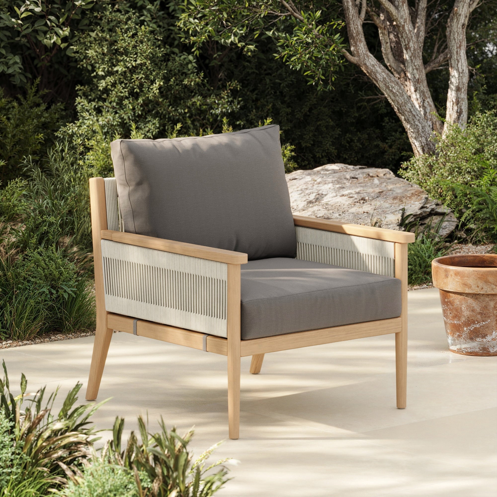 Nathan James Kayden Acacia Wood Patio Chair, Bohemian Outdoor Chair ...