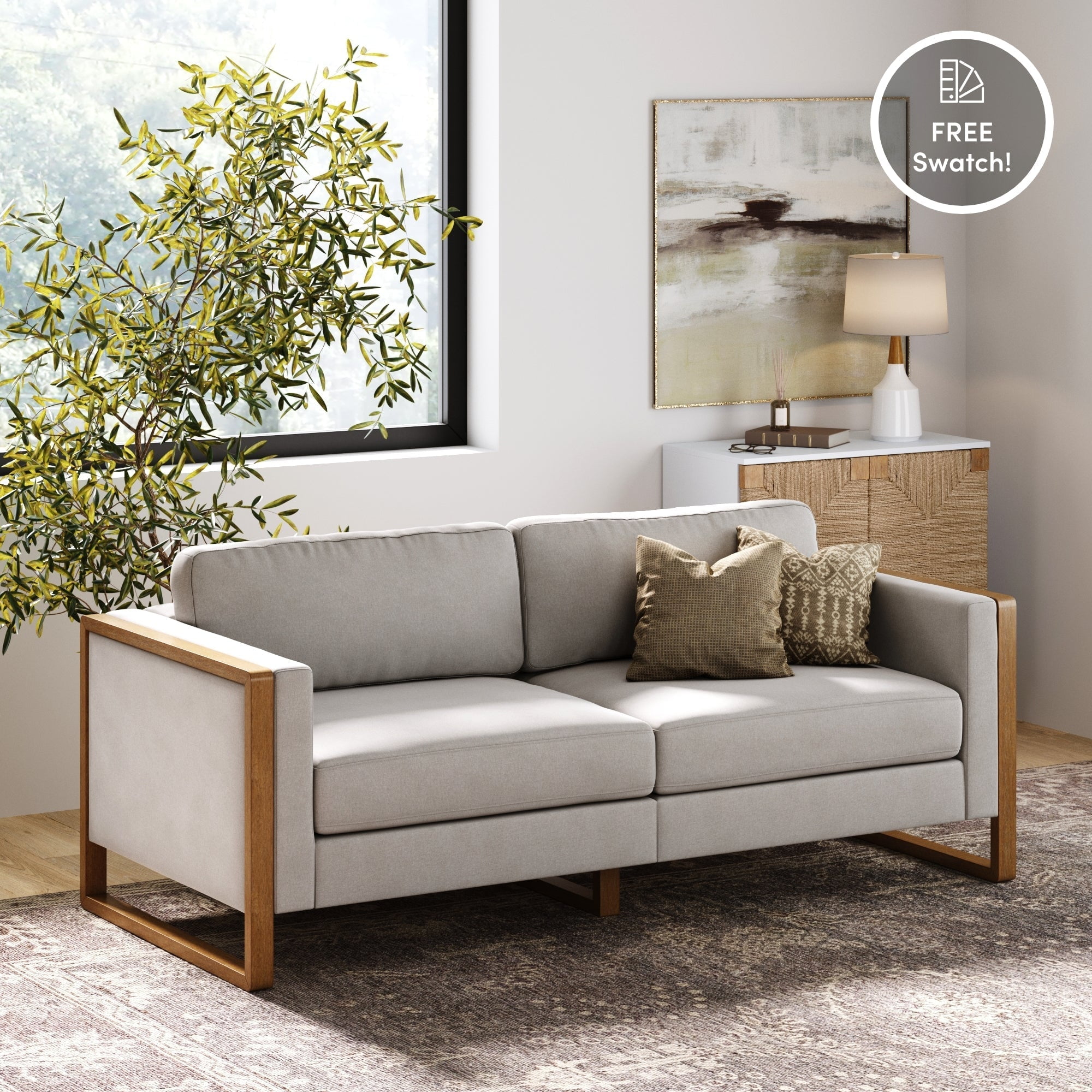 Nathan James Madison Modern 2-Seater Sofa with Cushion, Upholstered ...