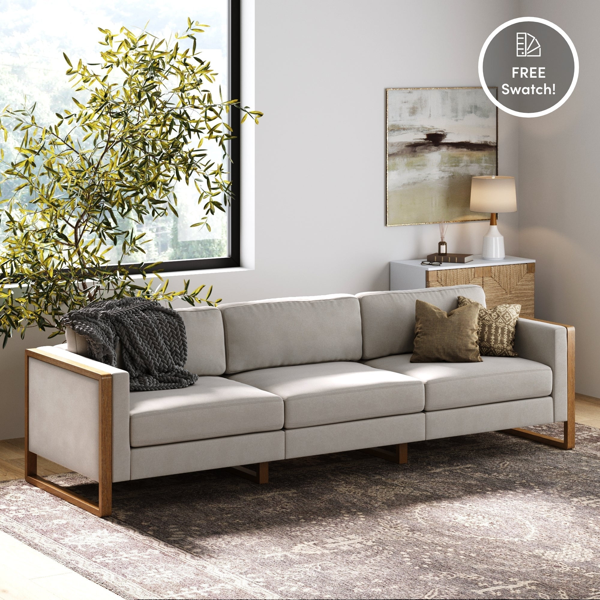 Nathan James Madison Modern 3-Seater Sofa, Upholstered Modular Sofa or ...