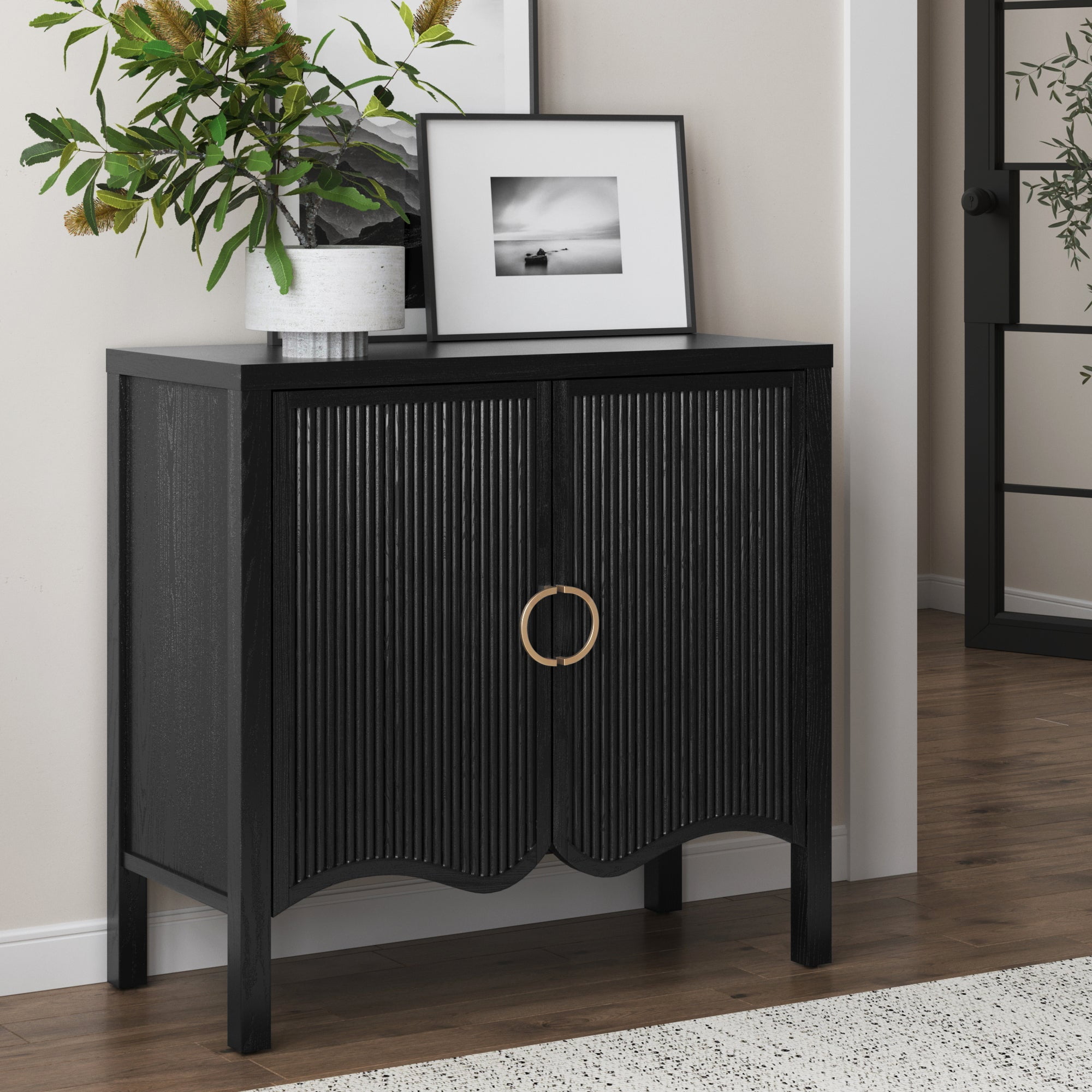Nathan James Scott Transitional Fluted Accent Cabinet or Storage ...