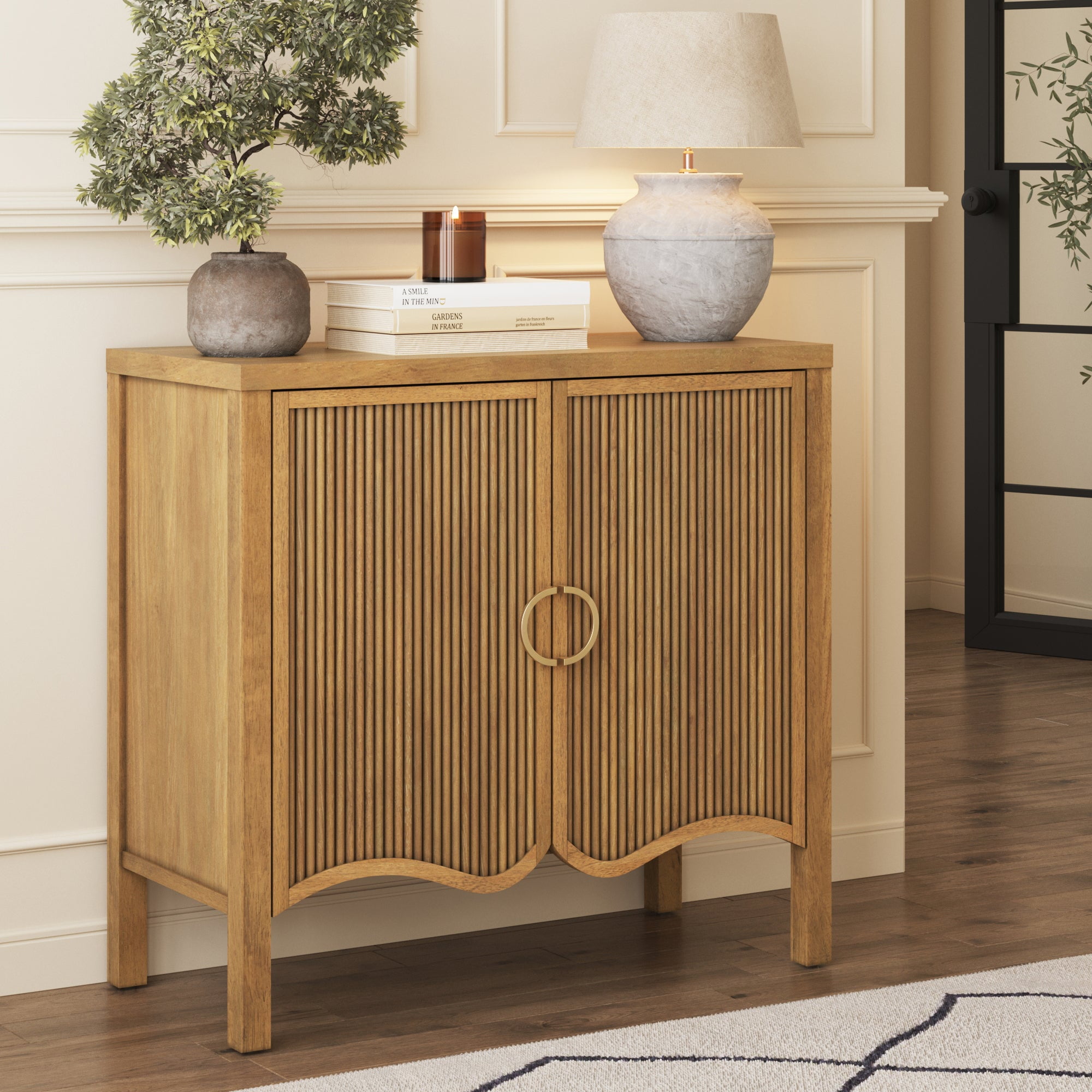 Nathan James Scott Transitional Fluted Accent Cabinet or Storage ...