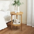 Nathan James Sonia Bohemian 2-Tier Round End Table in Light Wood With ...