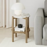 Nathan James Tucker Round Accent Small Side Table, Wood Sofa End Table ...