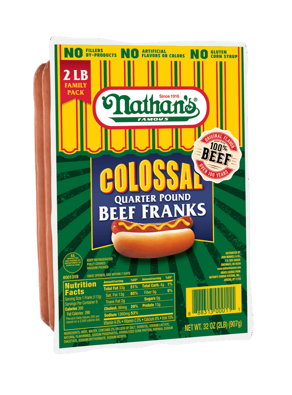 Nathan's Hot Dogs in Bacon, Hot Dogs, & Sausages - Walmart.com