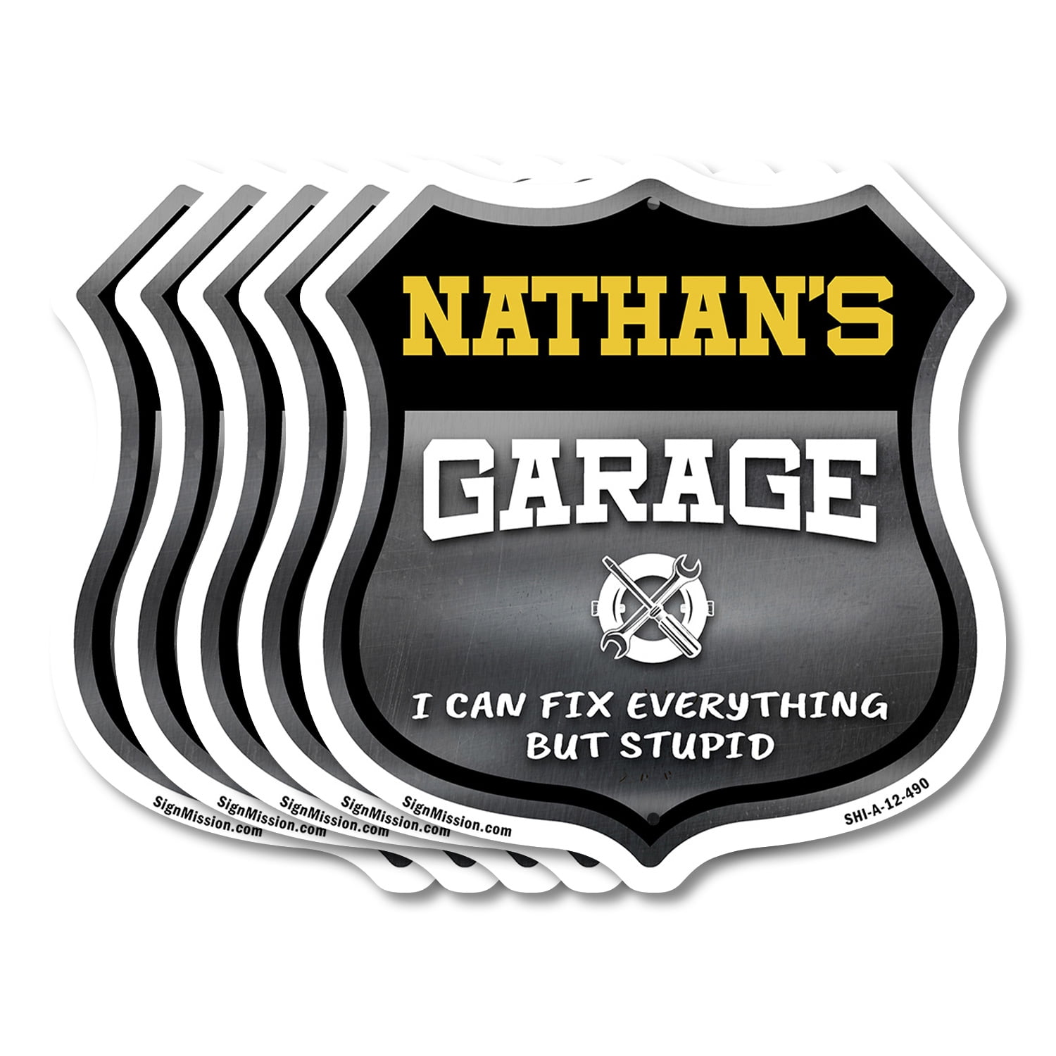 Nathan's Garage I Can Fix Everything But Stupid (5 Pack) 12 inch X 12 ...