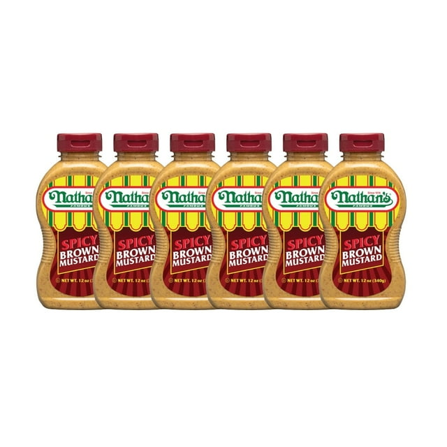 Nathan's Spicy Brown Mustard, 12 oz Squeeze Bottle, 6 Pack - Walmart.com