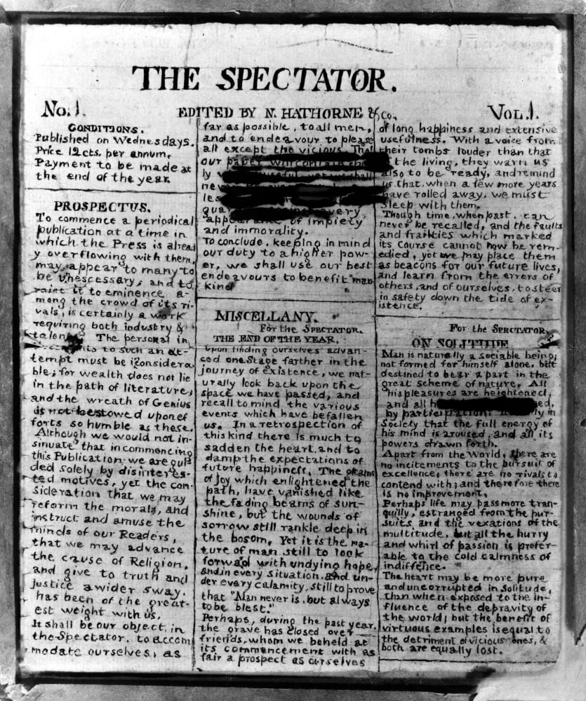 Nathaniel Hawthorne/N(1804-1864). American Writer. Manuscript Page Of ...