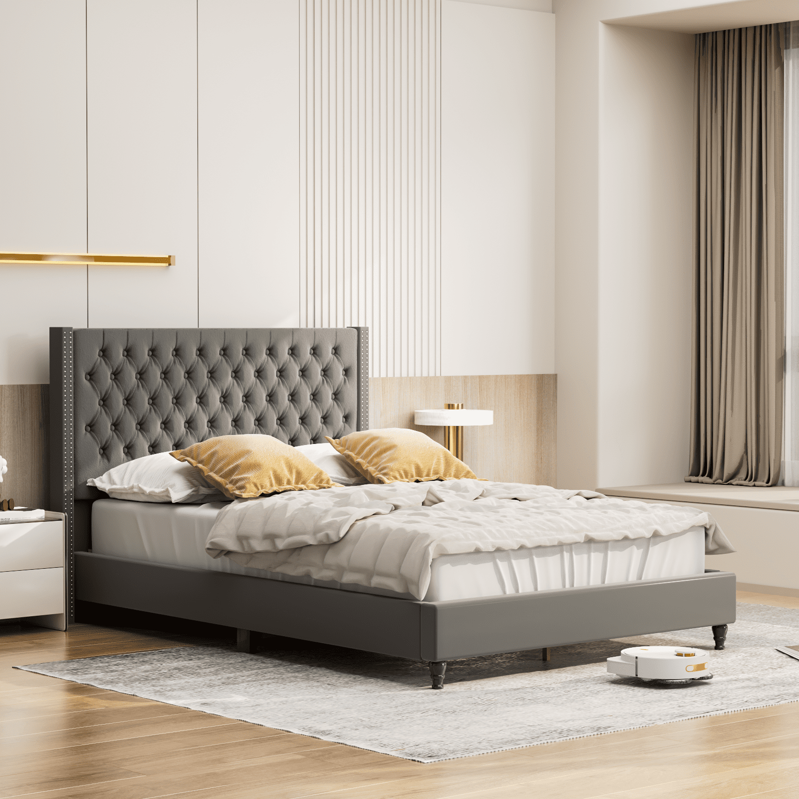 Nathaniel Home King Beds, Upholstered Tufted Bed, Platform Bed Frame ...