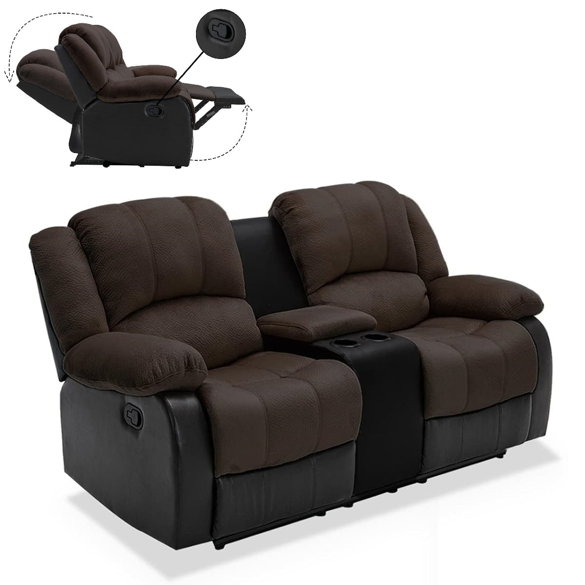 Free Shipping! Nathaniel Home Manual Reclining Loveseat, Brown PU ...