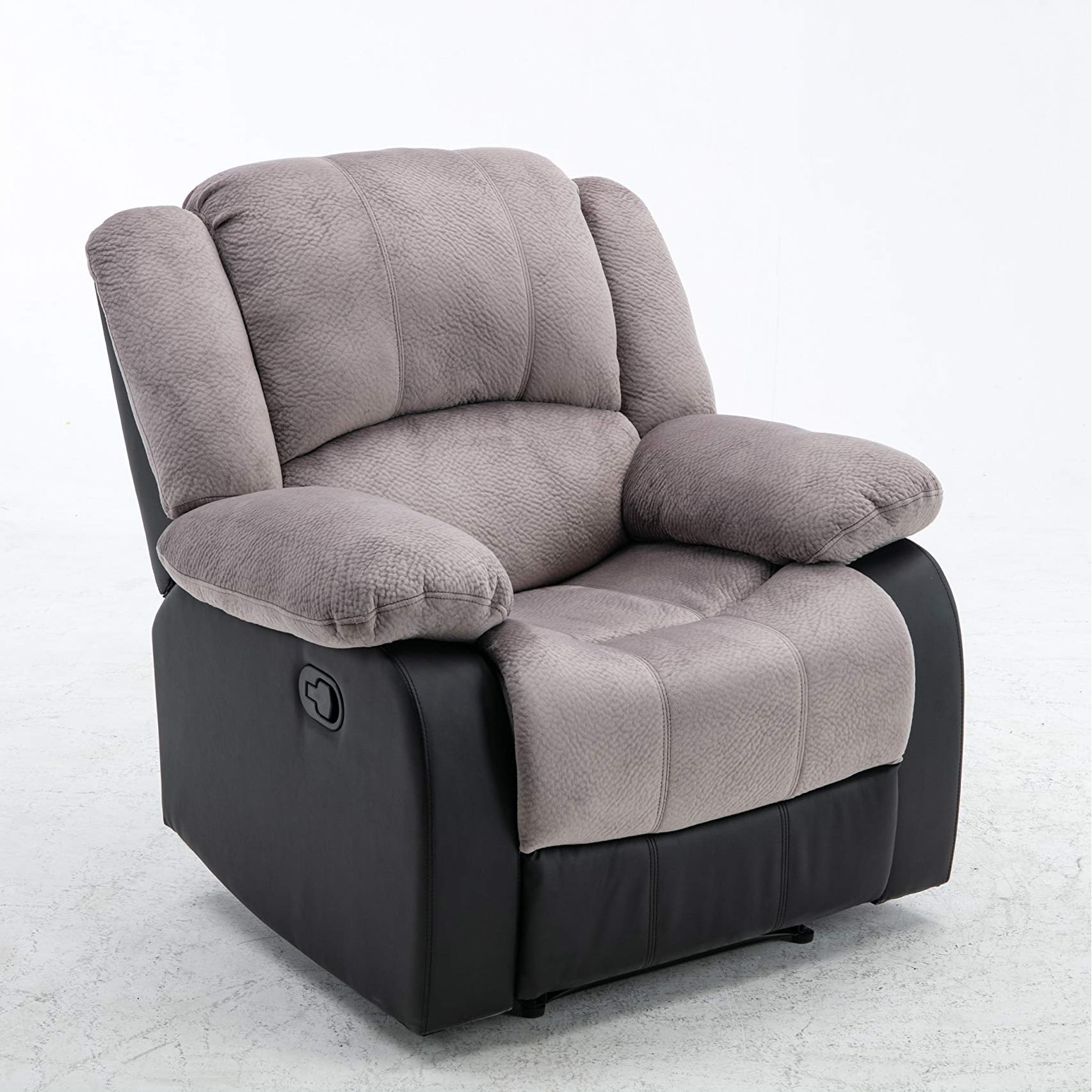 Nathaniel Home Manual Single Reclining Sofa, Champion PU Leather ...