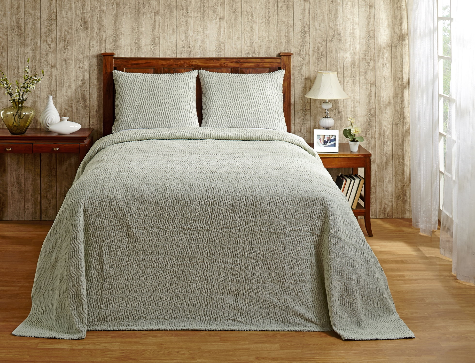 Better Trends Sage Natick Wave 100% Cotton Bedspread, Full/Double ...