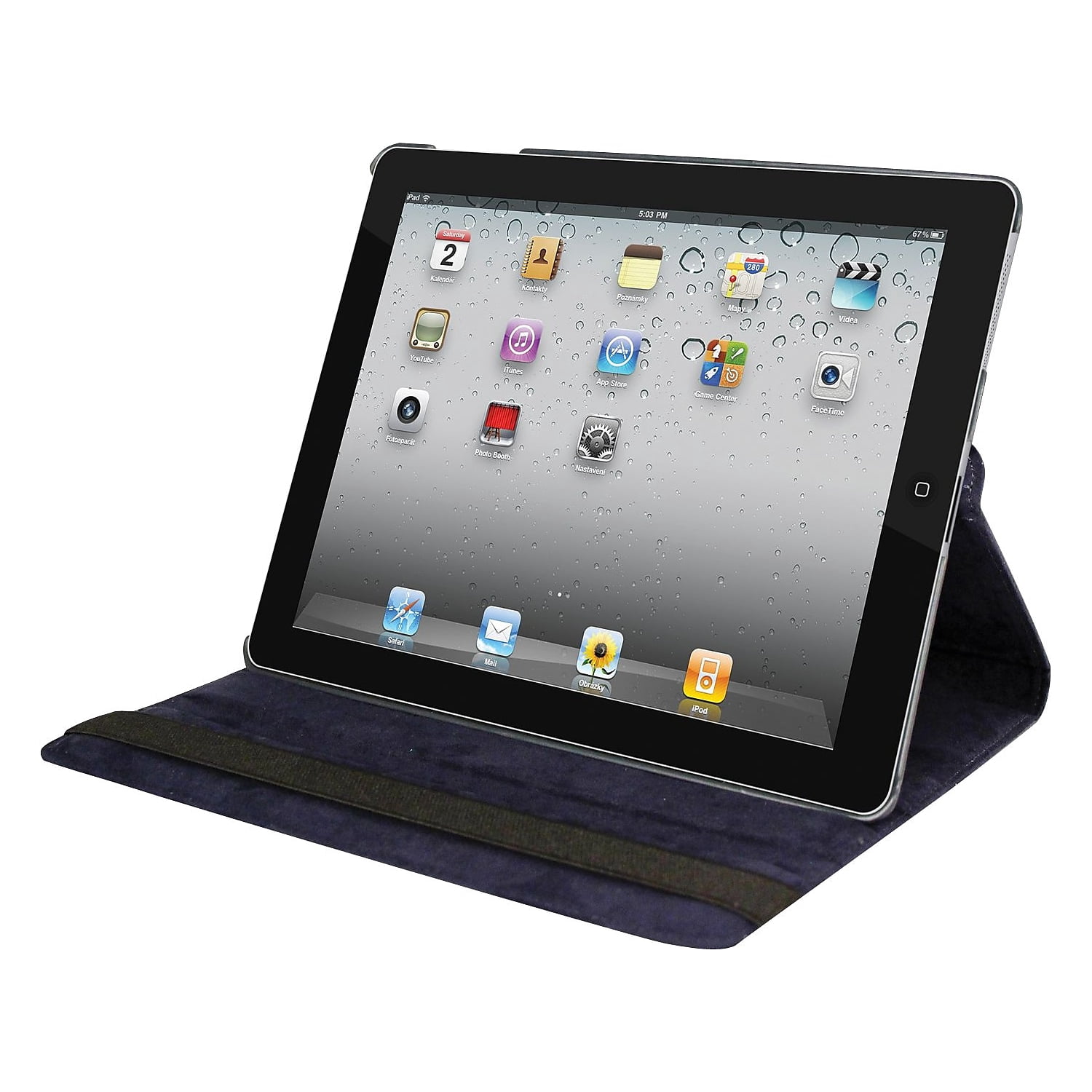 Natico 60-IM360-NBL Faux Leather Folio Case for Apple iPad Mini Navy ...