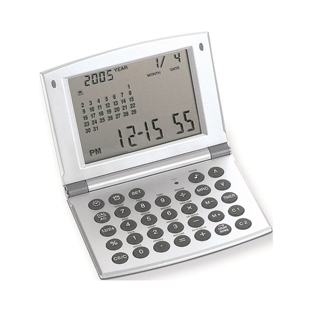 Natico Multi Functional Alarm Clock Matte Silver 10-WT208 - Walmart.com