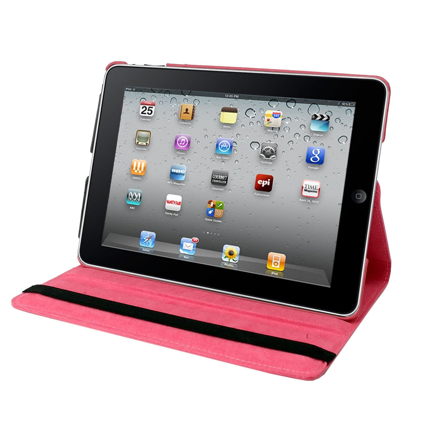 Natico iPad Pro Faux Leather 360 Degrees Rotating Case 12.90" Dark Pink ...