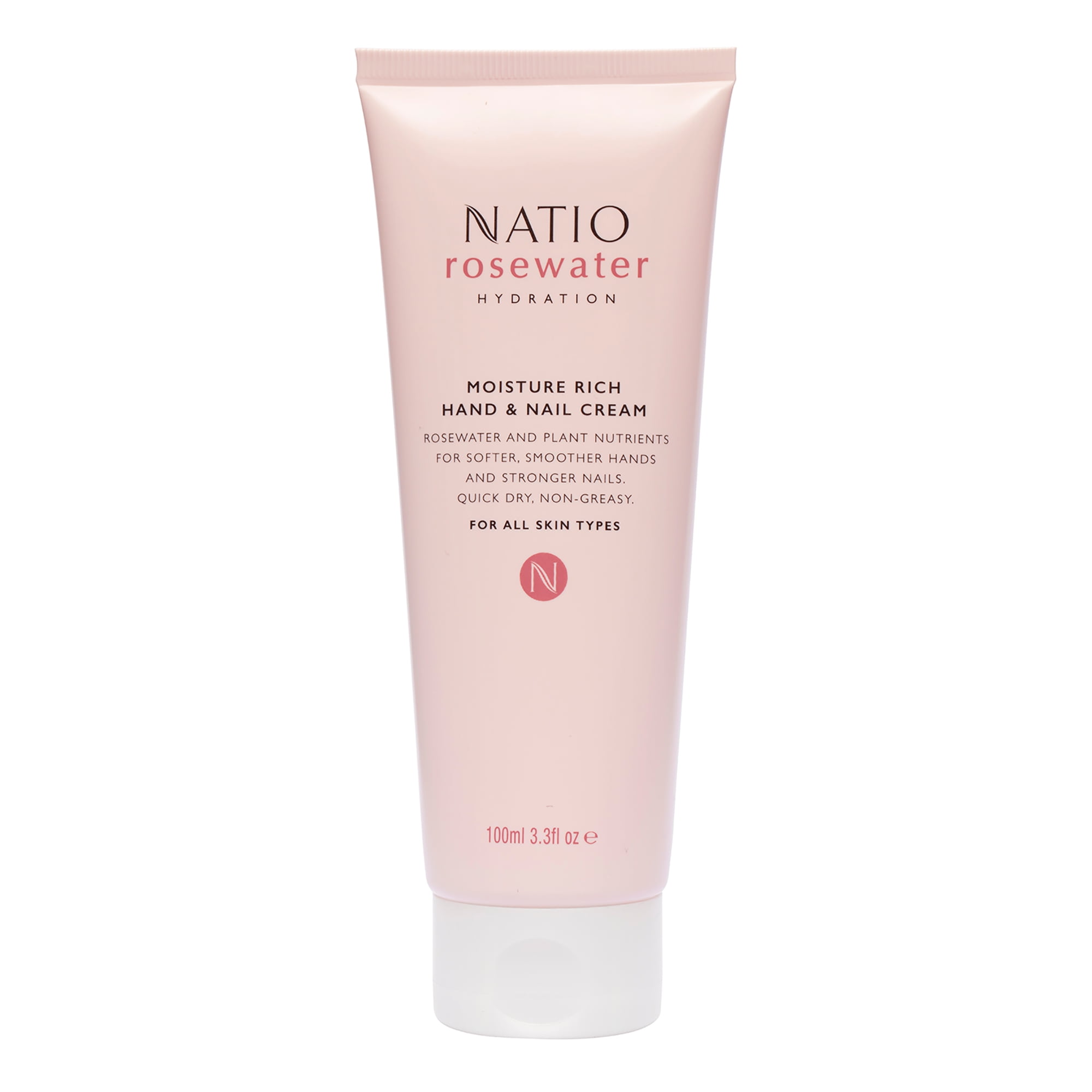 Natio Rosewater Hydration Hand and Nail Cream, Moisturizing Cream, 3.4 ...