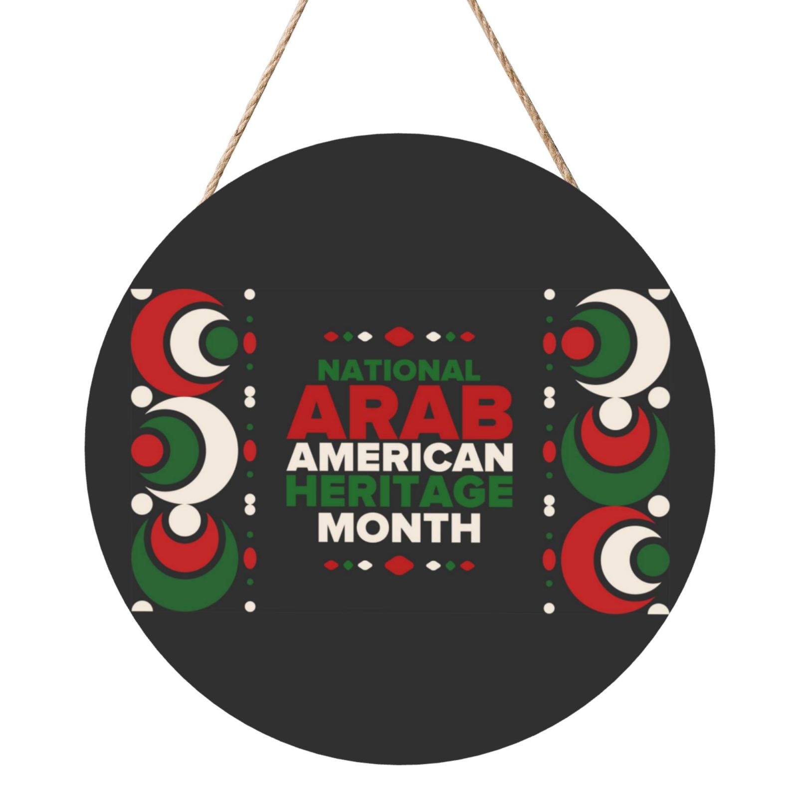 National Arab American Heritage Month Wooden Hanging Sign Ornament ...