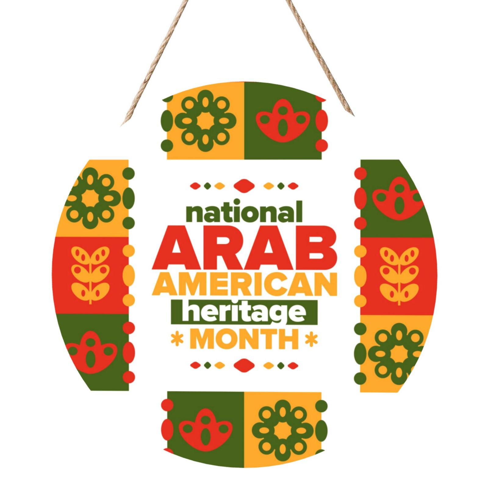 National Arab American Heritage Month Wooden Hanging Sign Ornament ...
