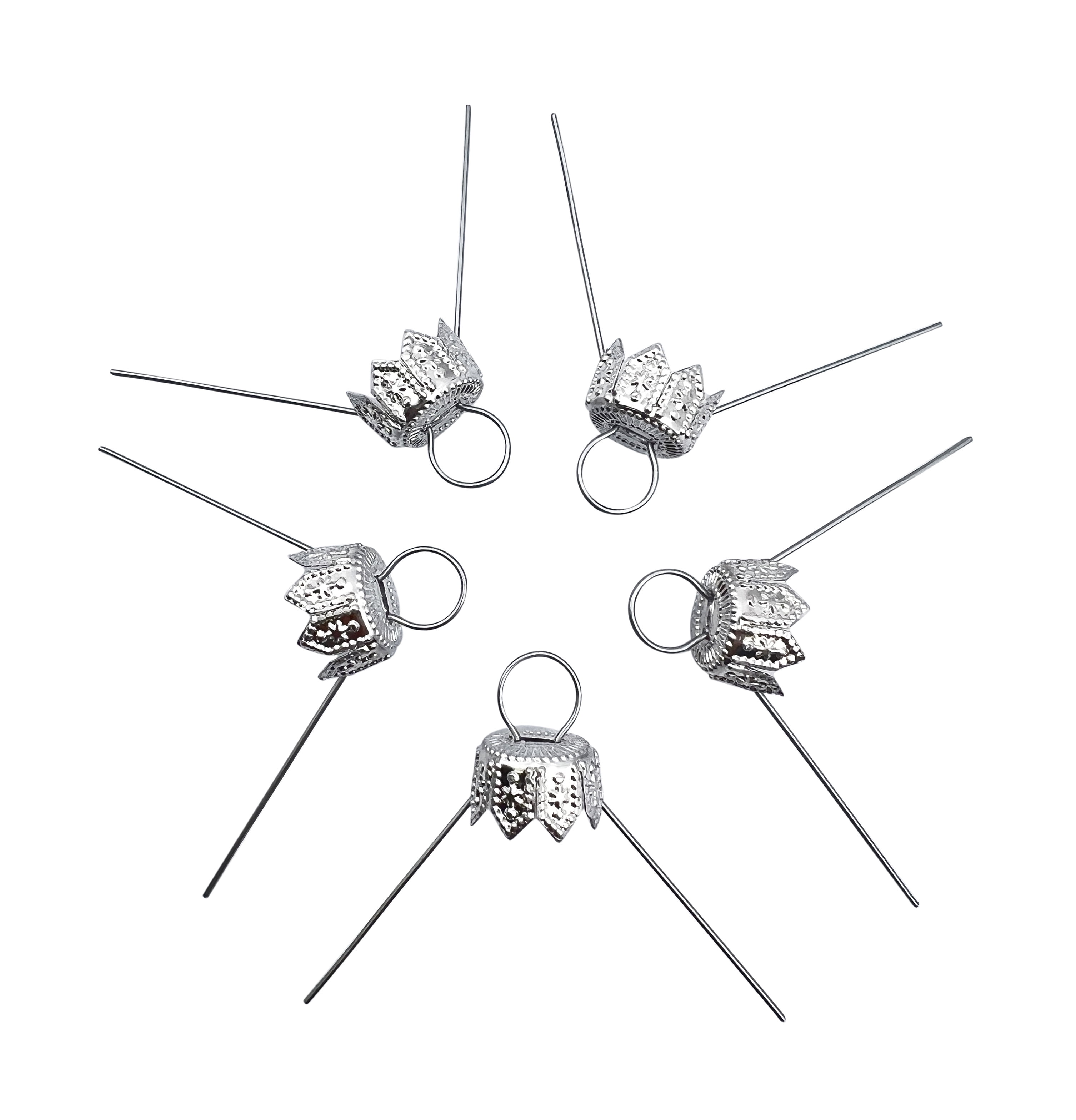 National Artcraft® 1/2" Silver Classic Style Ornament Cap (Pkg/50 ...