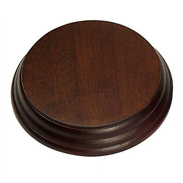 National Artcraft® 4" Round Wood Display Base - Walnut Finish (Pkg/3 ...