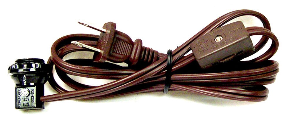 National Artcraft® 6' Brown Lamp Cord with Candelabra Socket and Screw ...