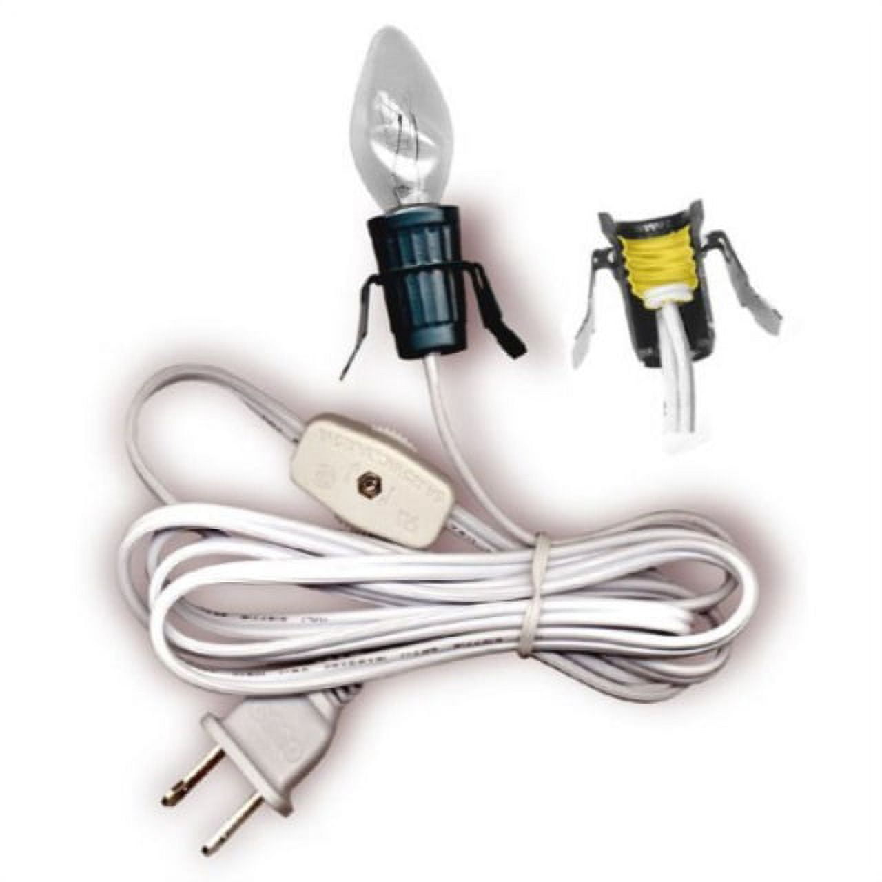 National Artcraft® 6' Lamp Cord Set Kit with Clip-In Style Socket (Pkg ...