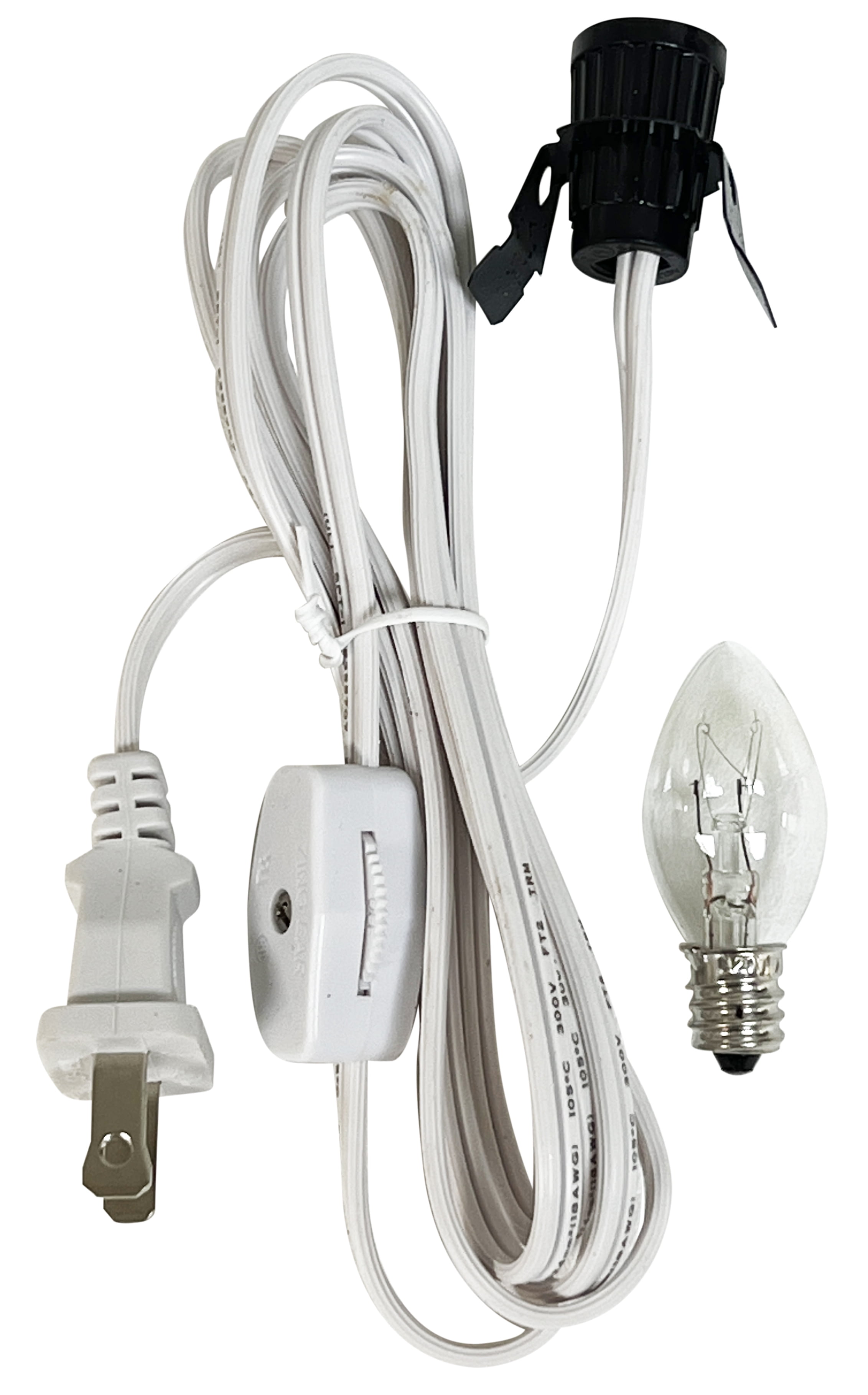 National Artcraft 6 ft Lamp Cord Set Kit with Clip-In Style Socket ...