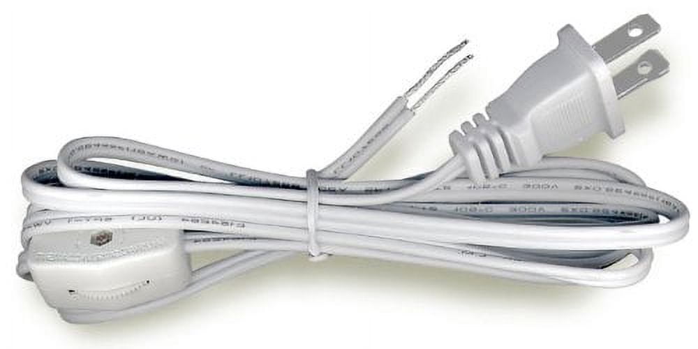National Artcraft® 6' White Lamp Cord with Rotary Switch and Tinned ...