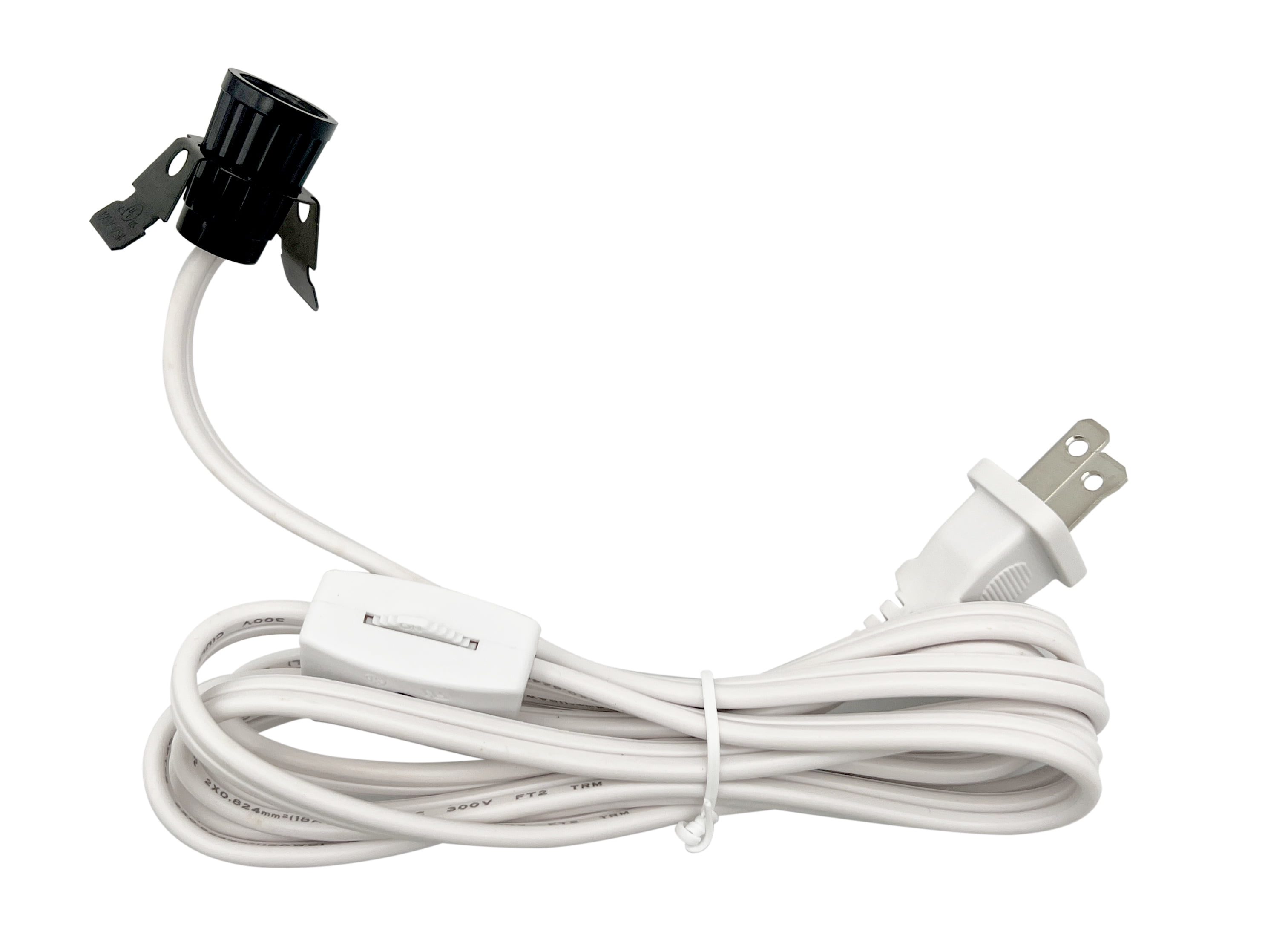 National Artcraft 6 Ft White Replacement Lamp Cord with Clip-In ...