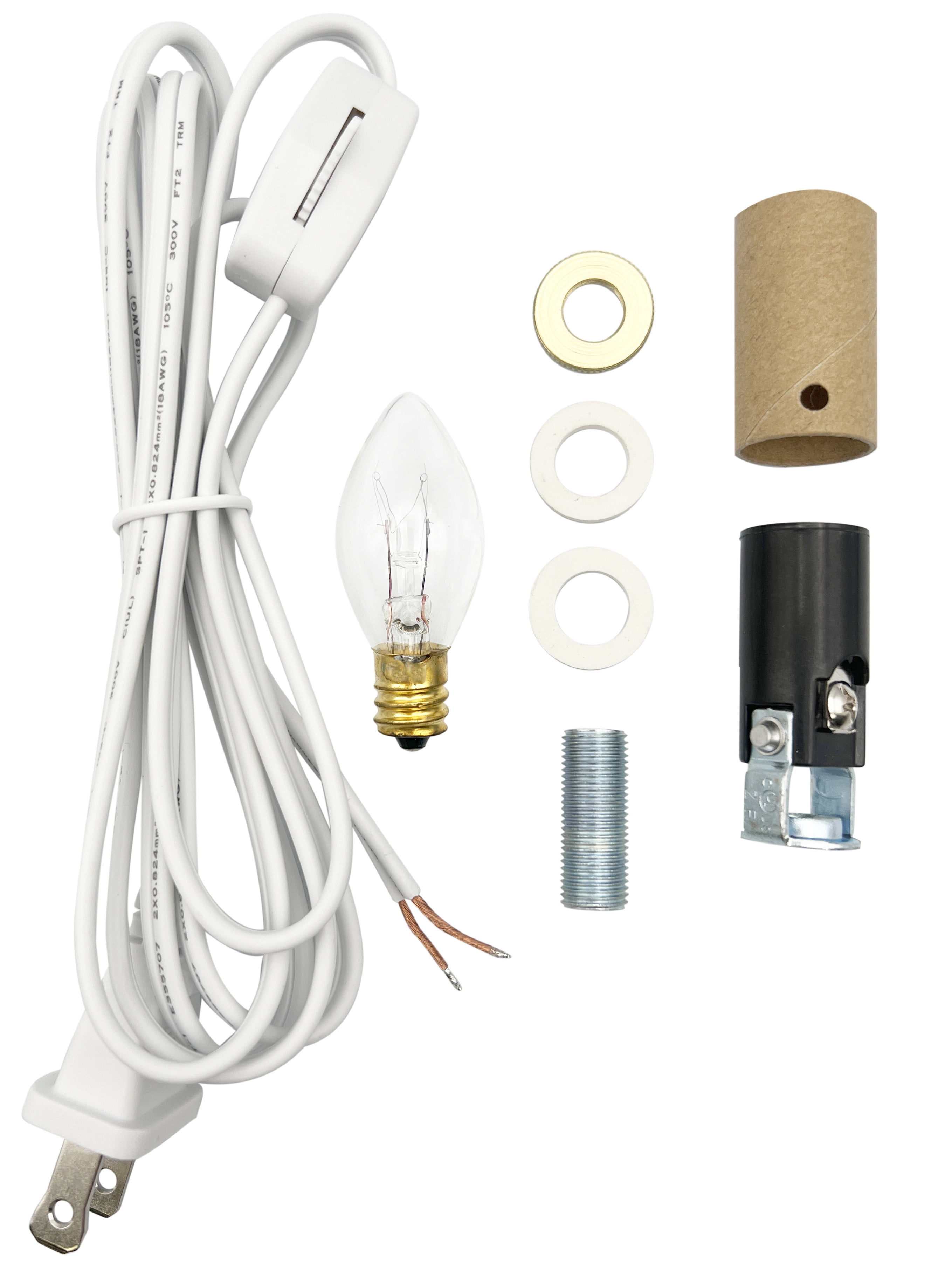 National Artcraft® 8' White Cord Lighting Kit with Candelabra Socket ...