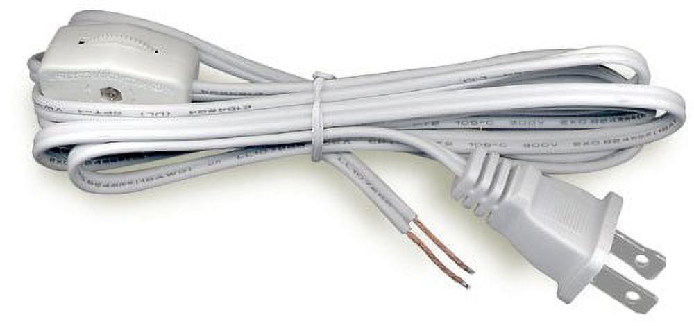 National Artcraft® 8' White Lamp Cord with Rotary Switch & Stripped ...