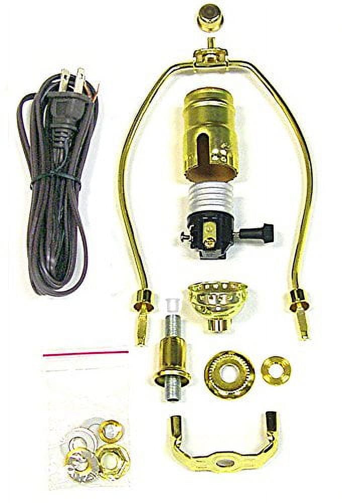 National Artcraft Lamp Parts Kit with 3 Way Socket, 8"H Harp and 8 Foot ...