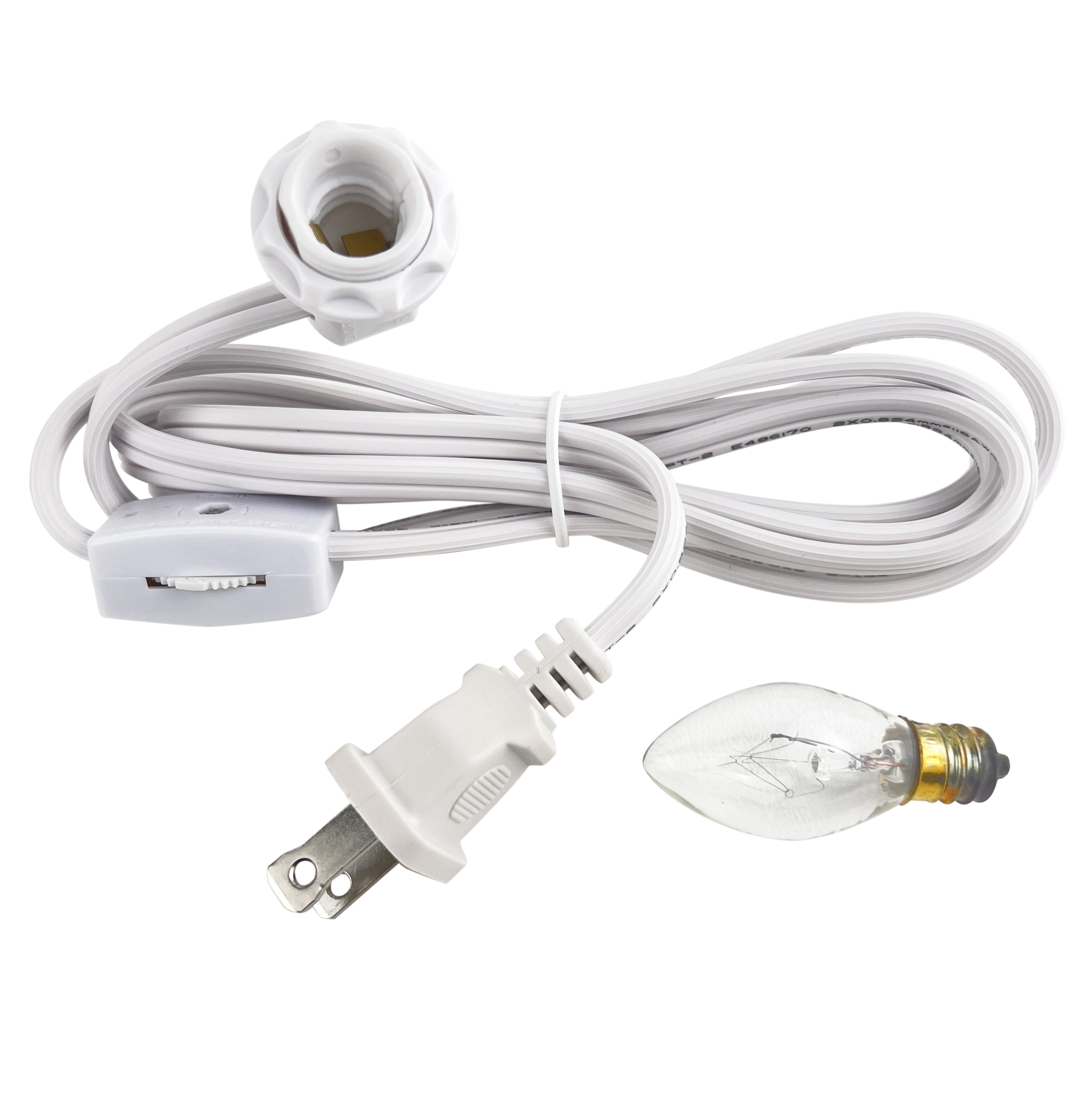 National Artcraft¬Æ White 6' Electric Light Lamp Cord Set with Socket ...