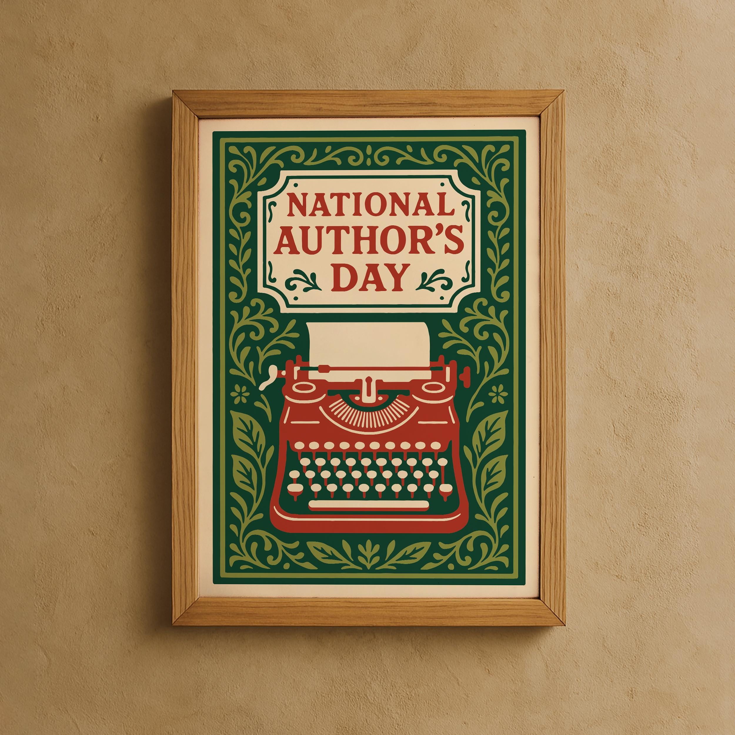 National Authors Day Rococo Art Print: Literary Wall Decor UNFRAMED ...