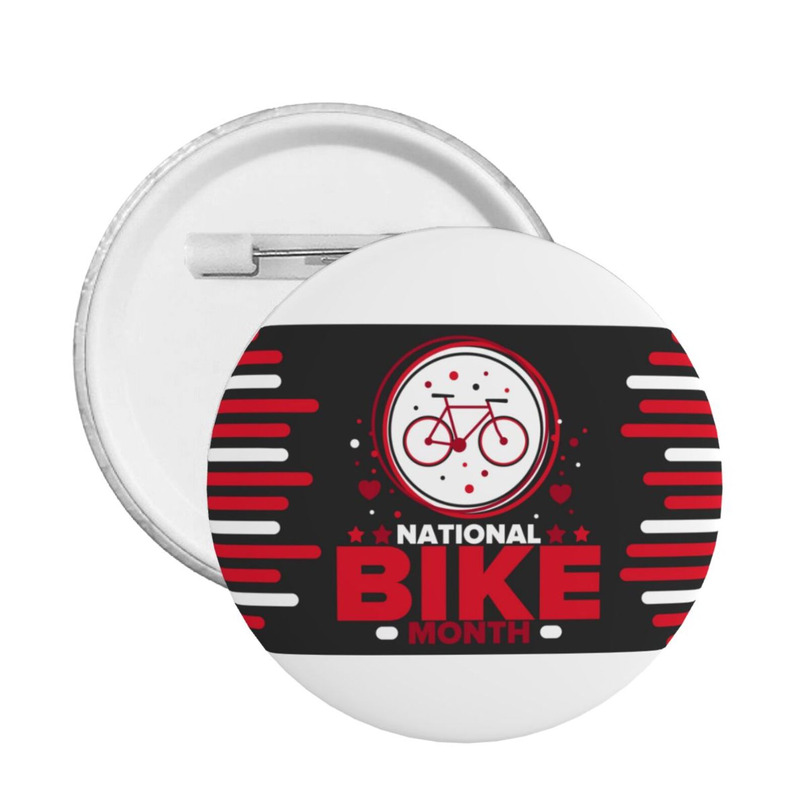 National Bike Month Circular Button Fashion Badge Decoration Backpack ...