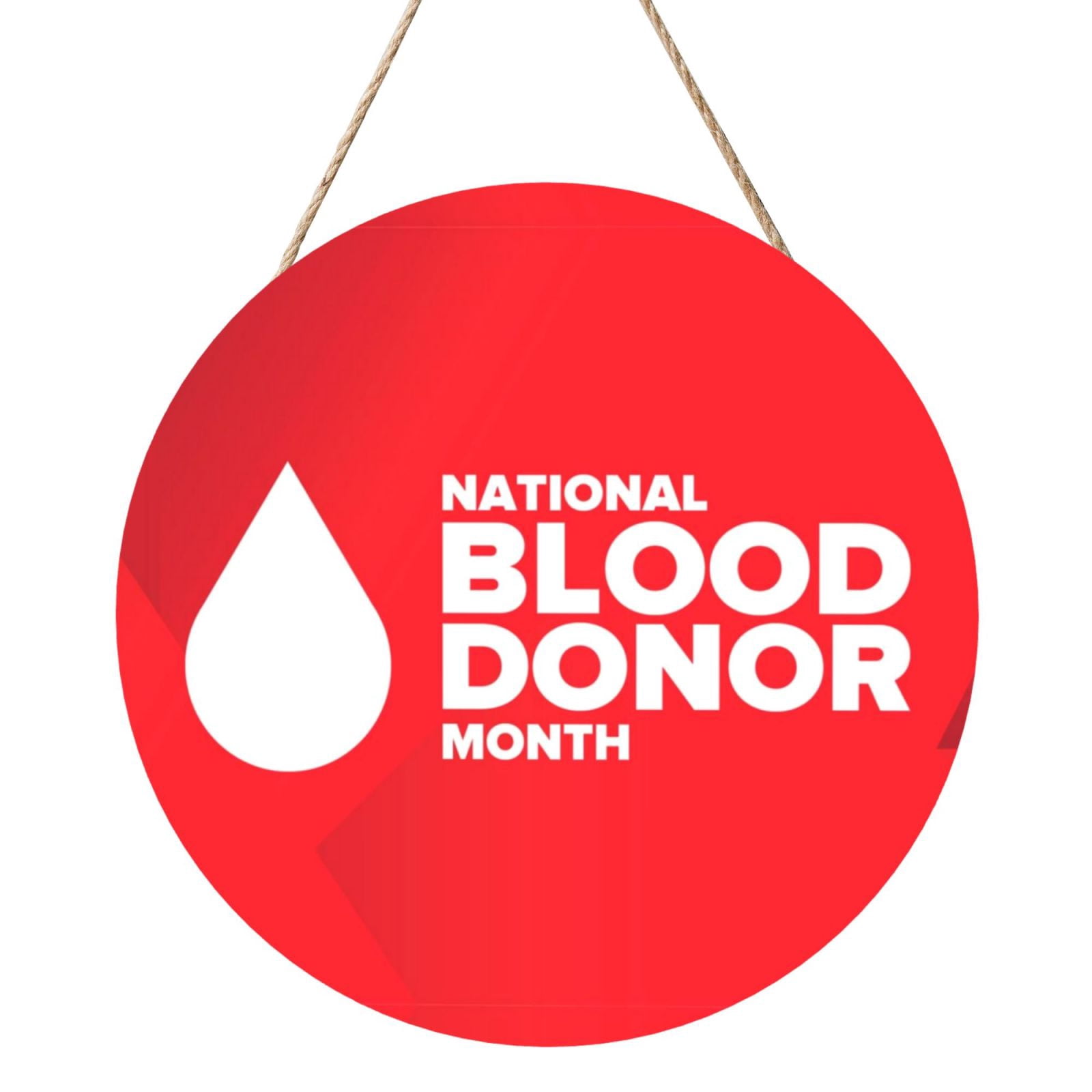National Blood Donor Month 2025 Wooden Hanging Sign Ornament Welcome ...