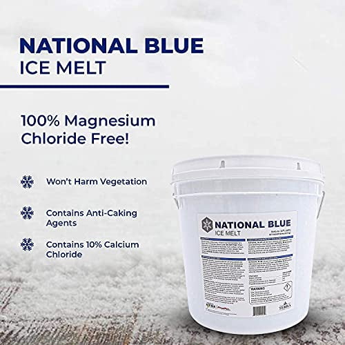 National Blue Snow Salt Ice Melt 20lb Bag - Fast Acting Ice Melter ...