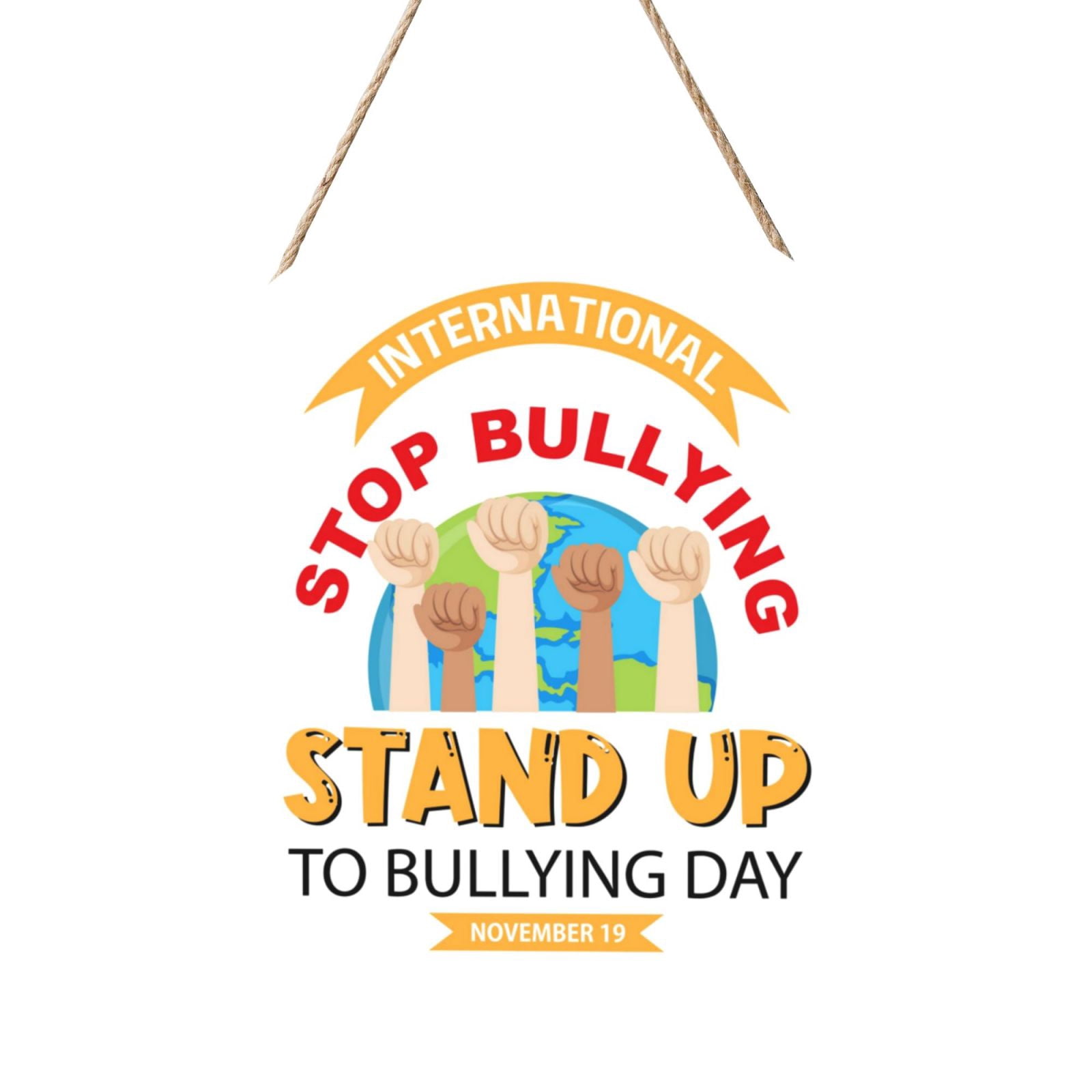 National Bullying Prevention Month 2025 Wooden Hanging Sign Ornament ...