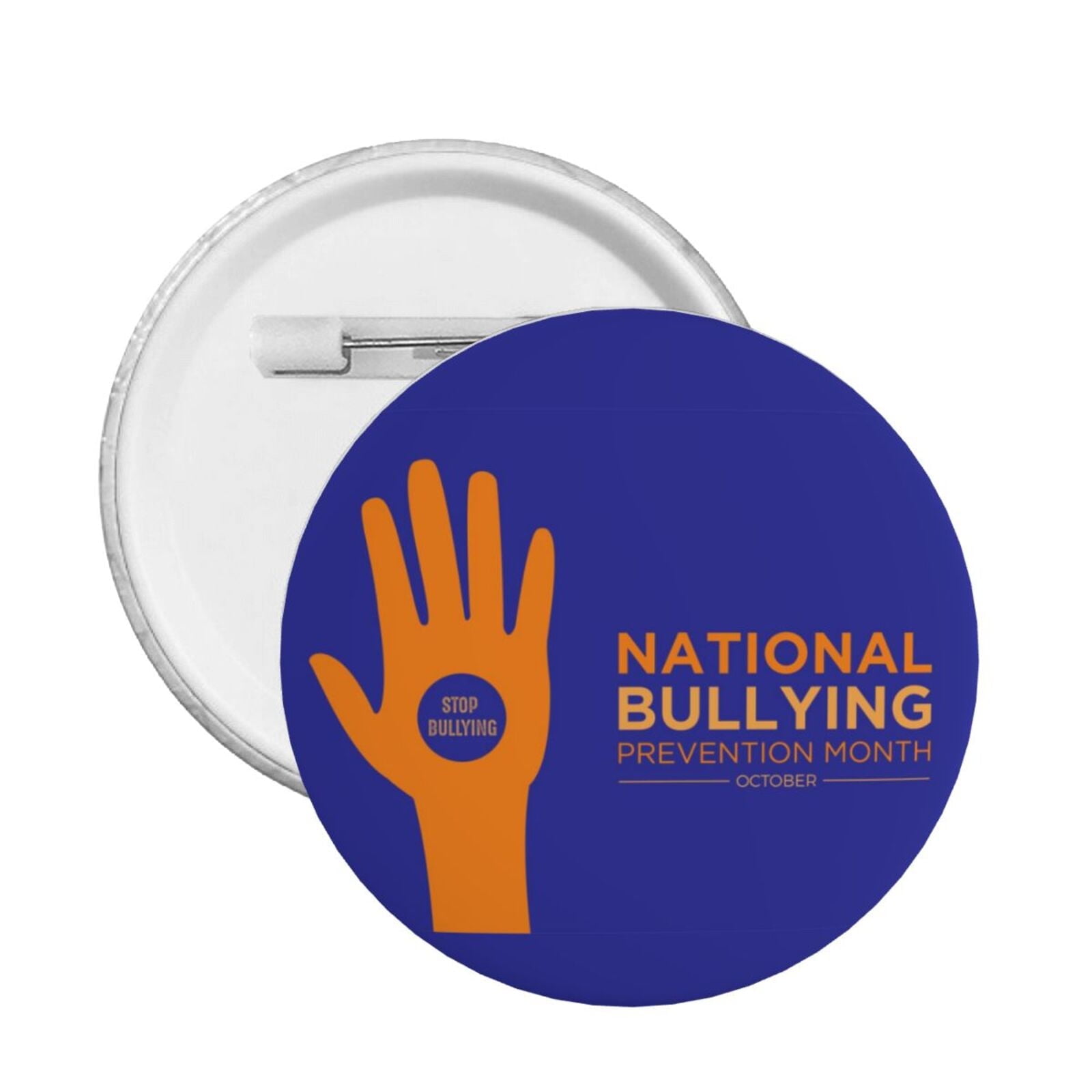 National Bullying Prevention Month Pin Button Badge, Personalised Button Metal Badge Round ...