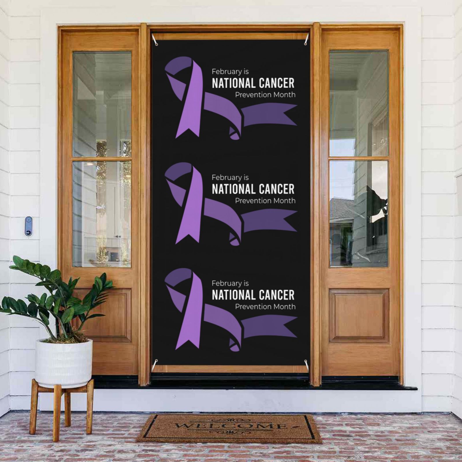 National Cancer Prevention Month Door Cover Decoration Backdrop Banner ...
