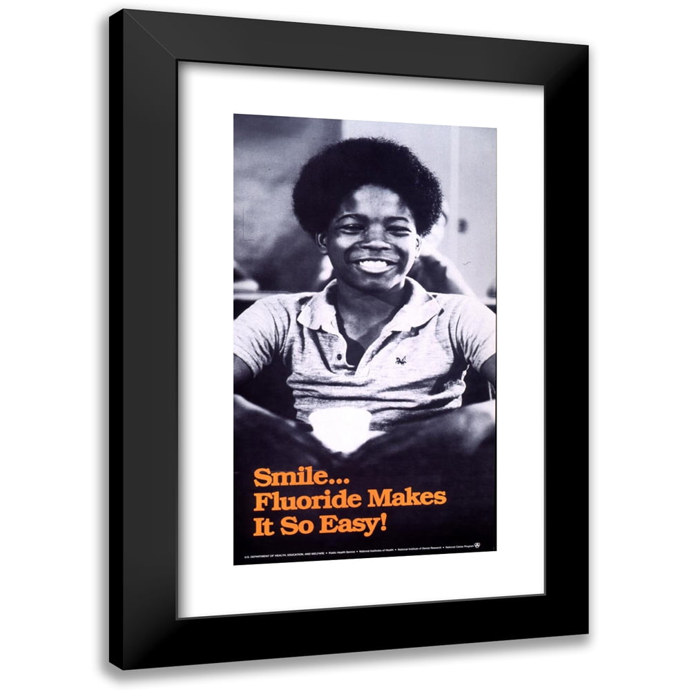 National Caries Program 10x14 Black Modern Framed Museum Art Print Titled - Smile, Fluroide ...