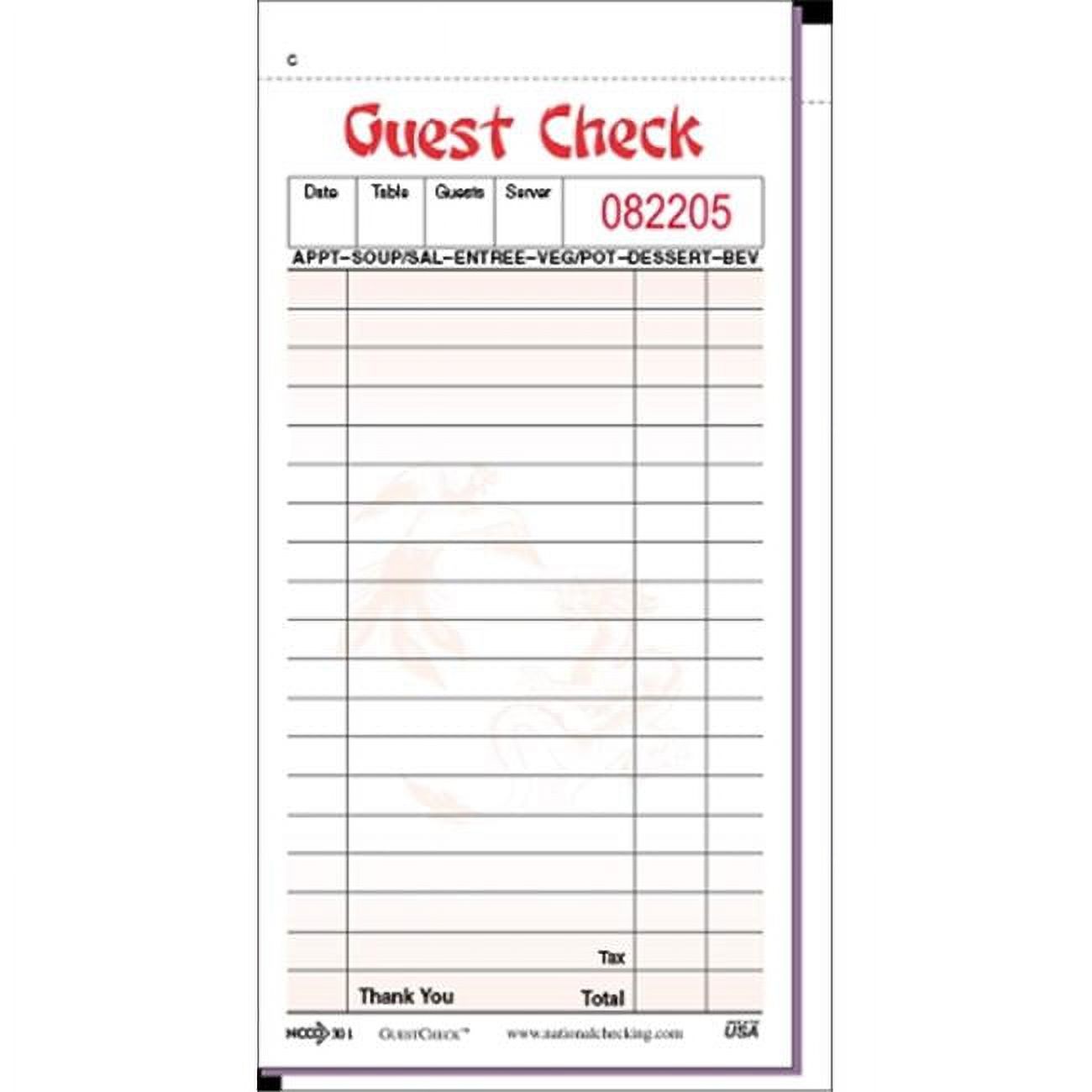 National Checking 301SP Chinese Check Guest - 50 Checks per Book ...