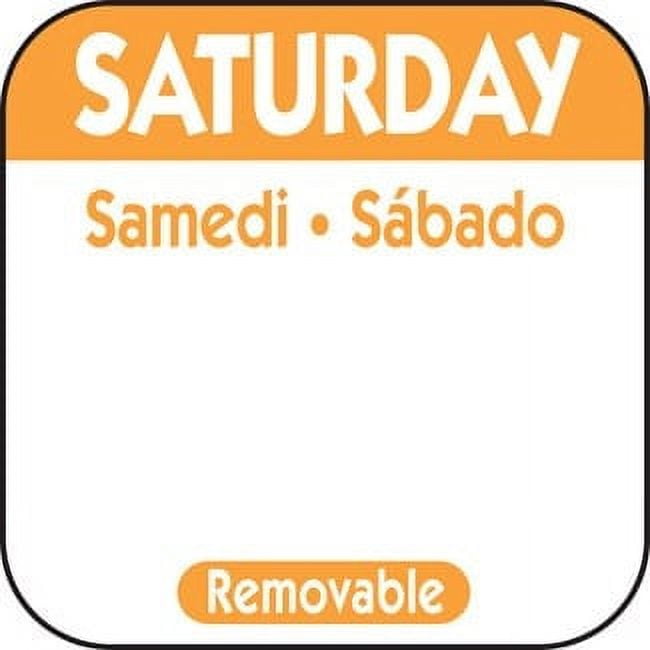 National Checking R106 Saturday 1" Square Removable Label - Orange ...