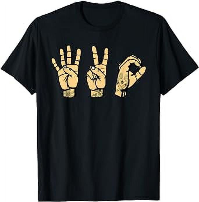 National Day Weed 420 Hand Gesture Smoker Tatoo T-Shirt - Walmart.com