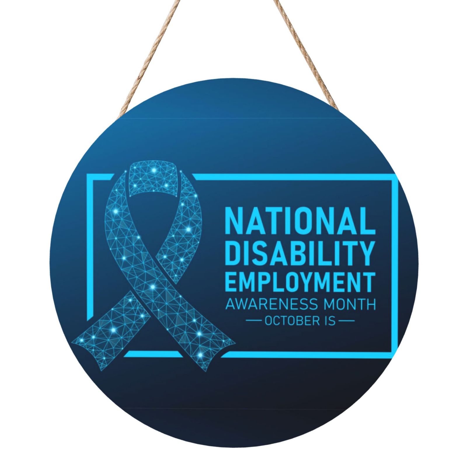 National Disability Employment Awareness Month Wooden Hanging Sign ...