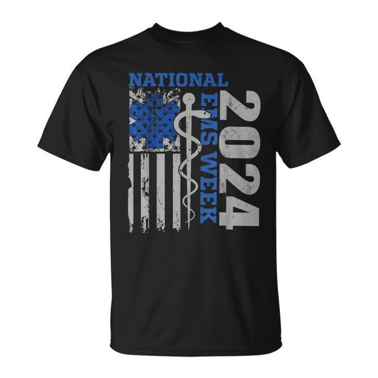 National EMS Week 2024 USA Flag Emergency Medical Services T-Shirt ...