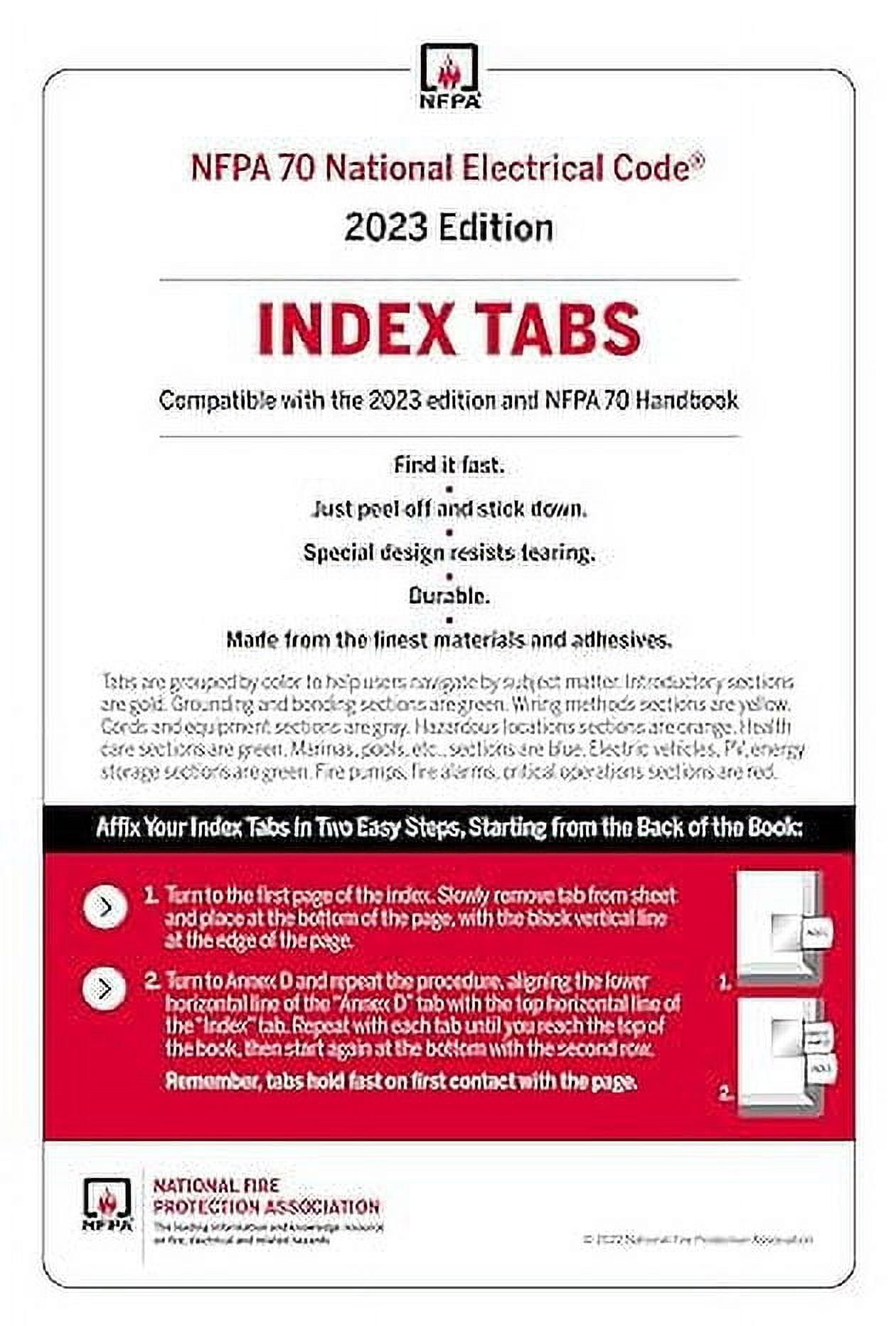National Electrical Code 70 (NEC) 2023 Index Tab - Walmart.com