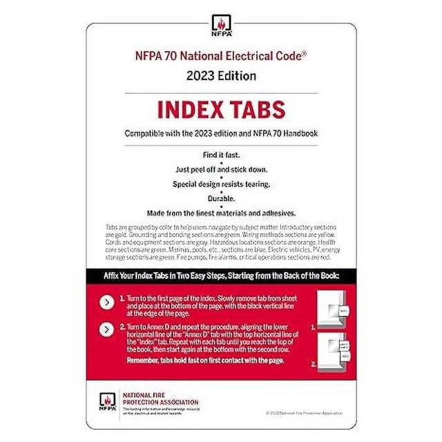 National Electrical Code 70 (NEC) 2023 Index Tab - Walmart.com