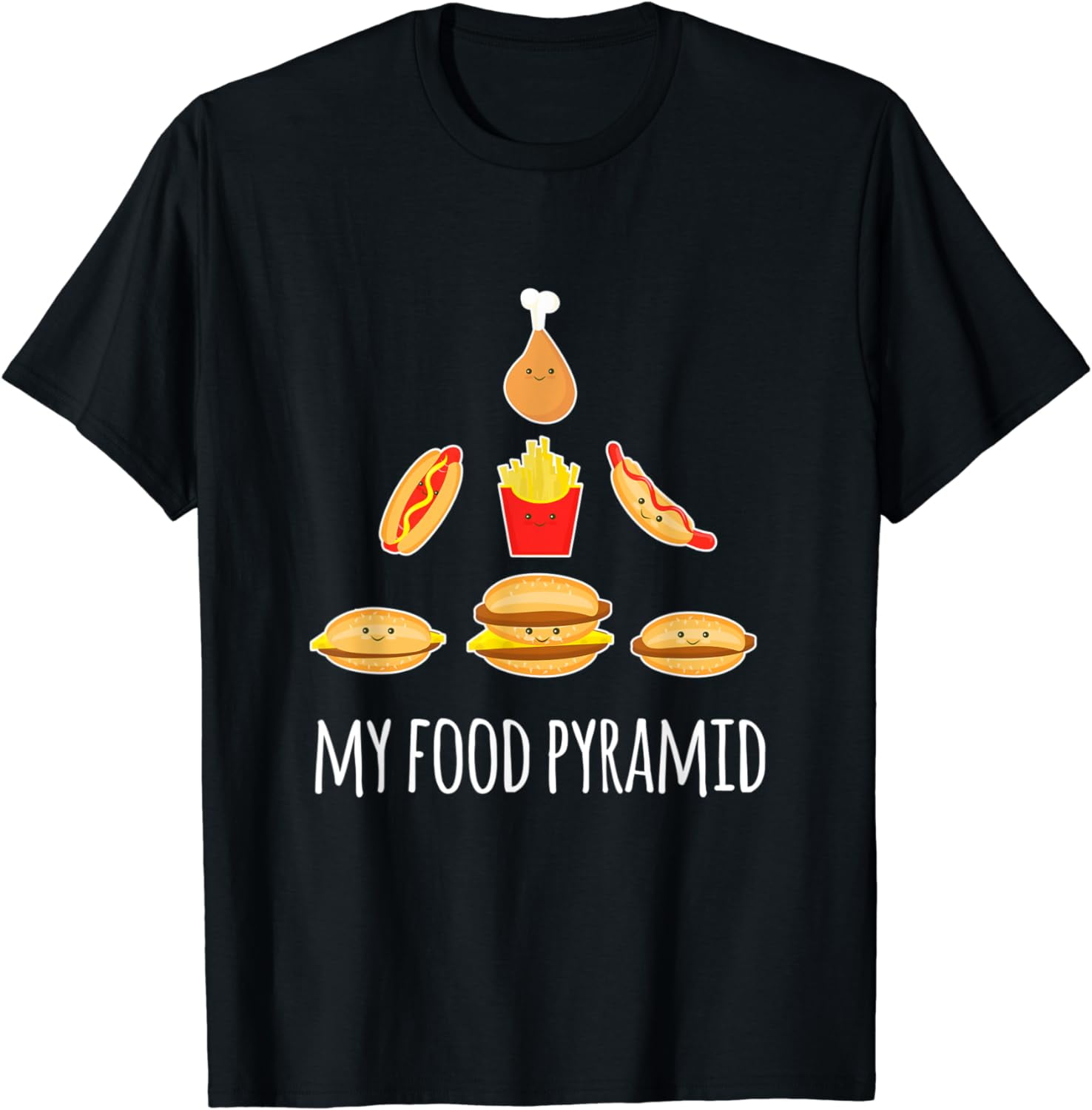National Fast Food Day Cook Worker Pun Food Pyramid T-Shirt - Walmart.com